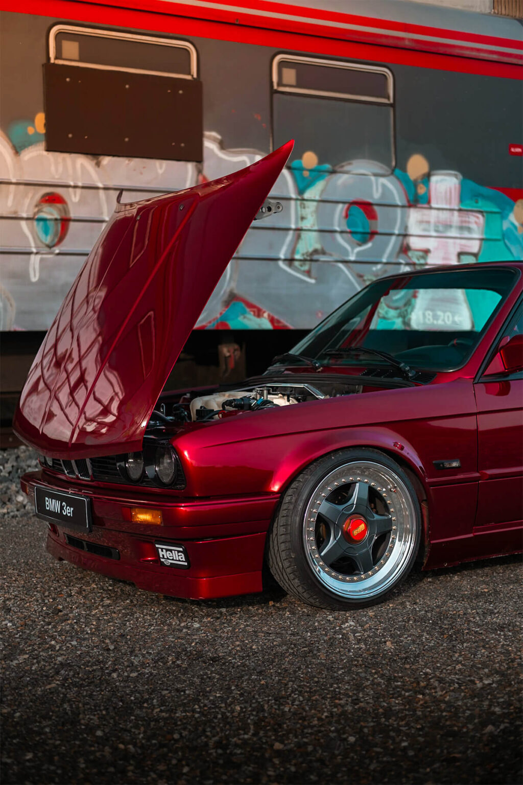 Tastefully Modified BMW E30 Convertible on BBS RF Wheels