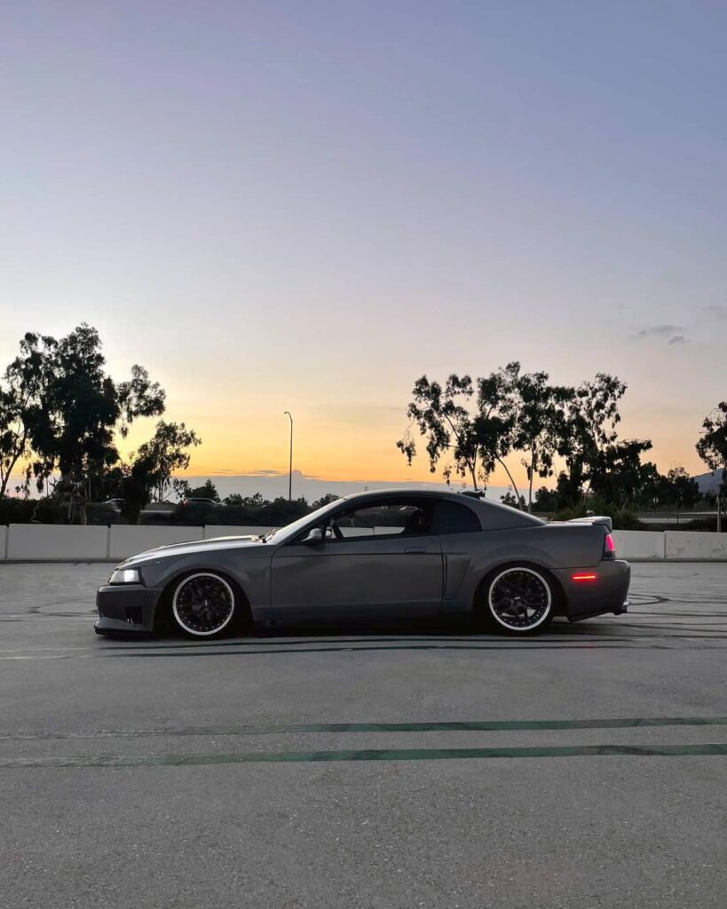 Bagged New Edge Ford Mustang on Airlift 3P Air Suspension