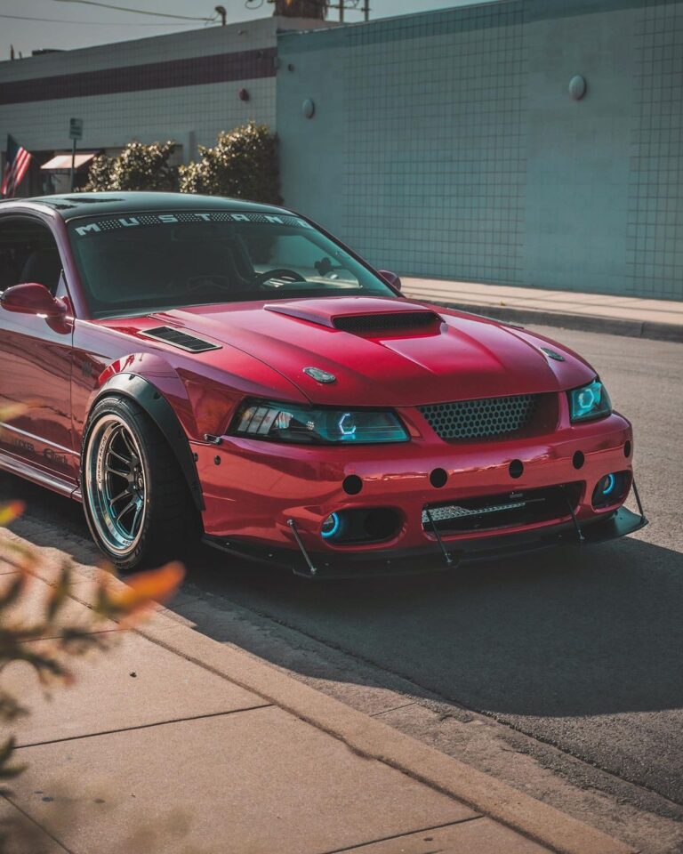 New Edge Ford Mustang With Custom Wide Body Fender Flares and Add-ons