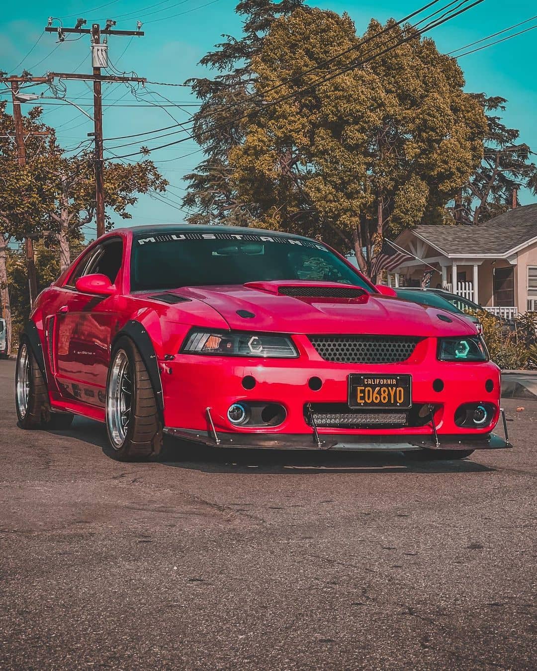 New Edge Ford Mustang With Custom Wide Body Fender Flares and Add-ons