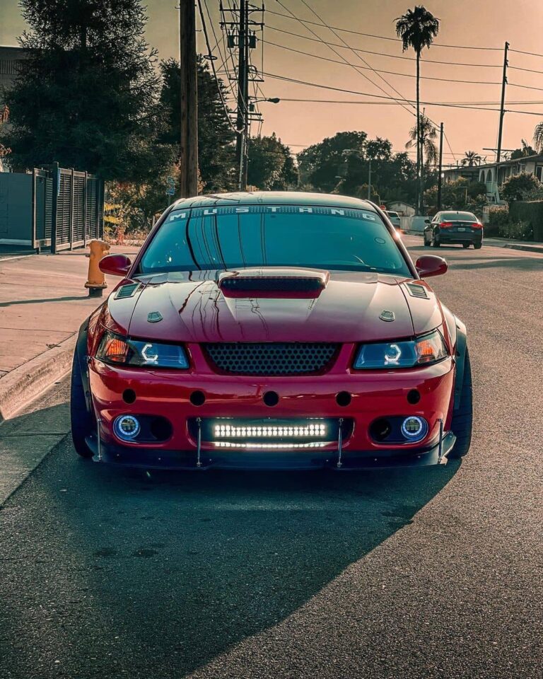 New Edge Ford Mustang With Custom Wide Body Fender Flares and Add-ons