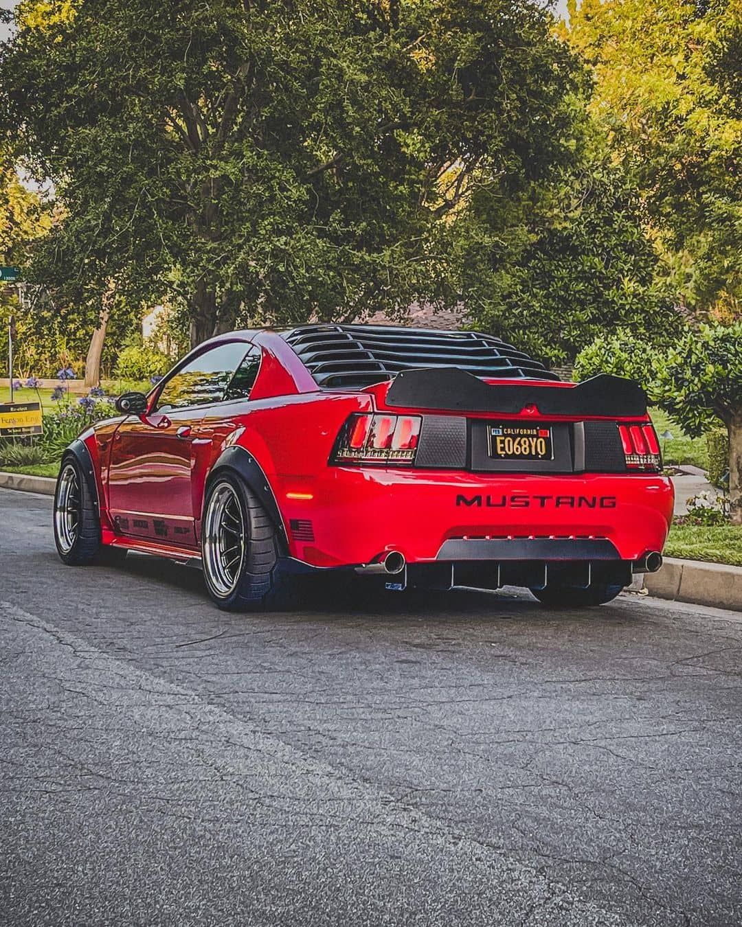 New Edge Ford Mustang With Custom Wide Body Fender Flares and Add-ons
