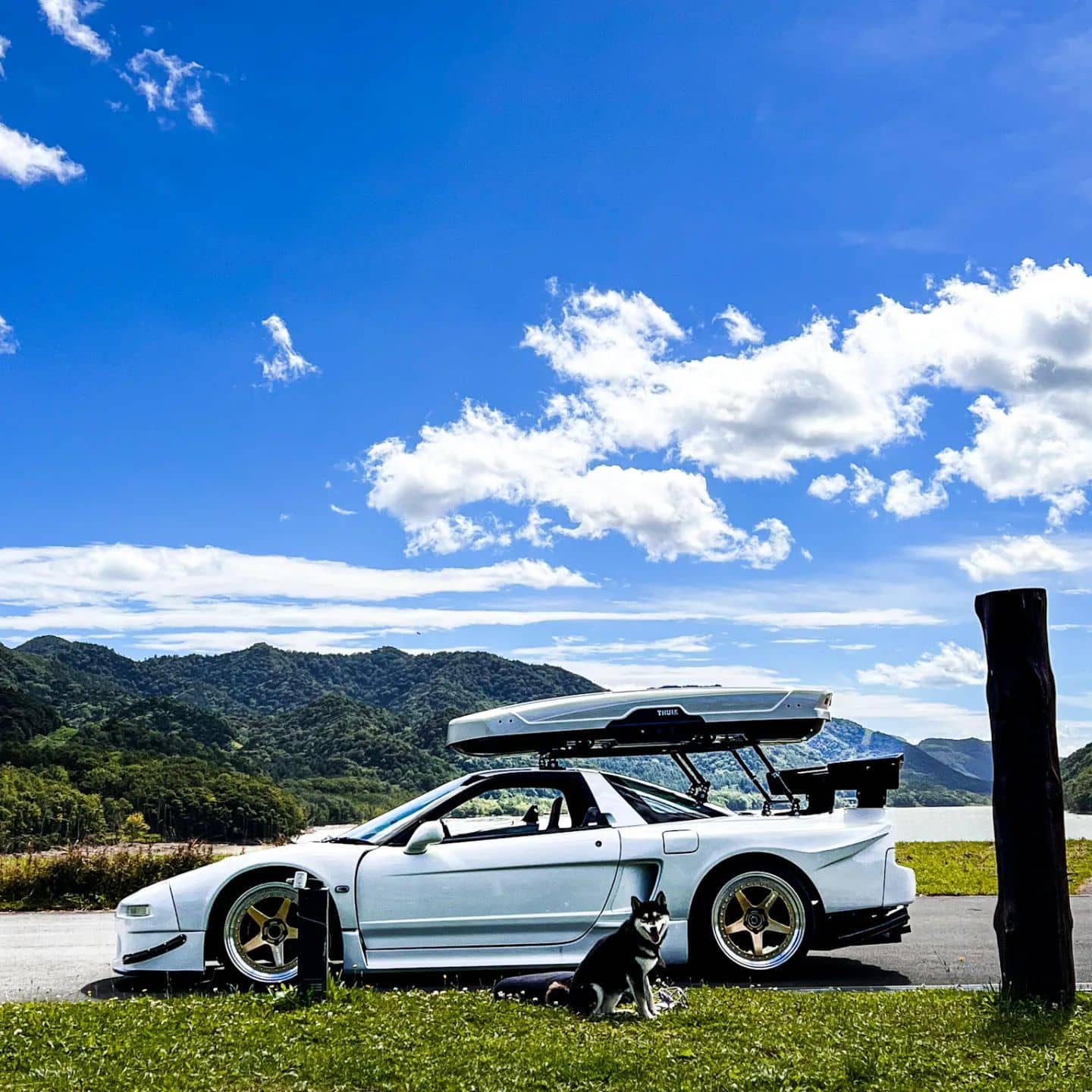Modified HONDA NSX With a Roof Cargo Box for Camping in Japan