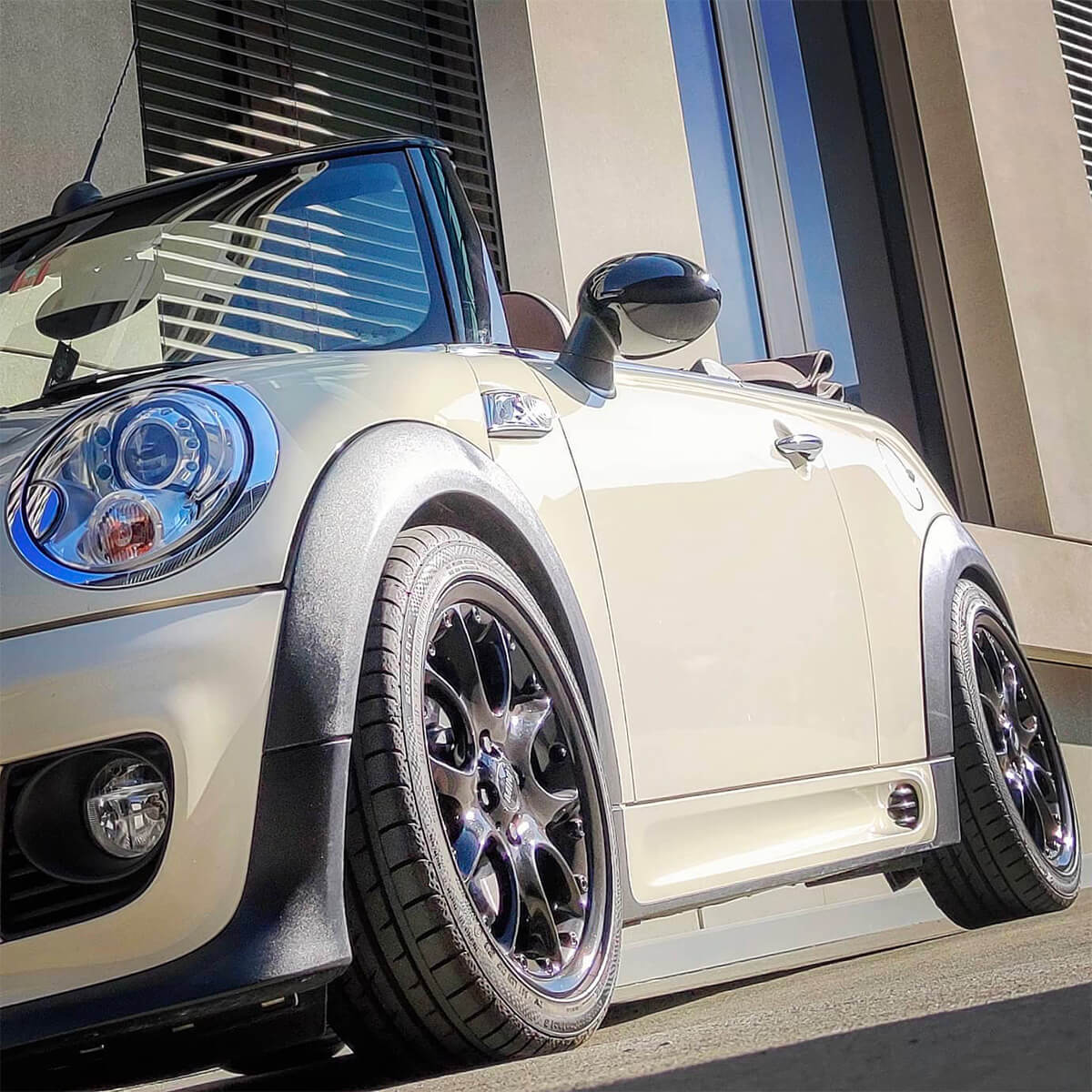 Lowered Mini Cooper S R57 Convertible on KW Coilovers