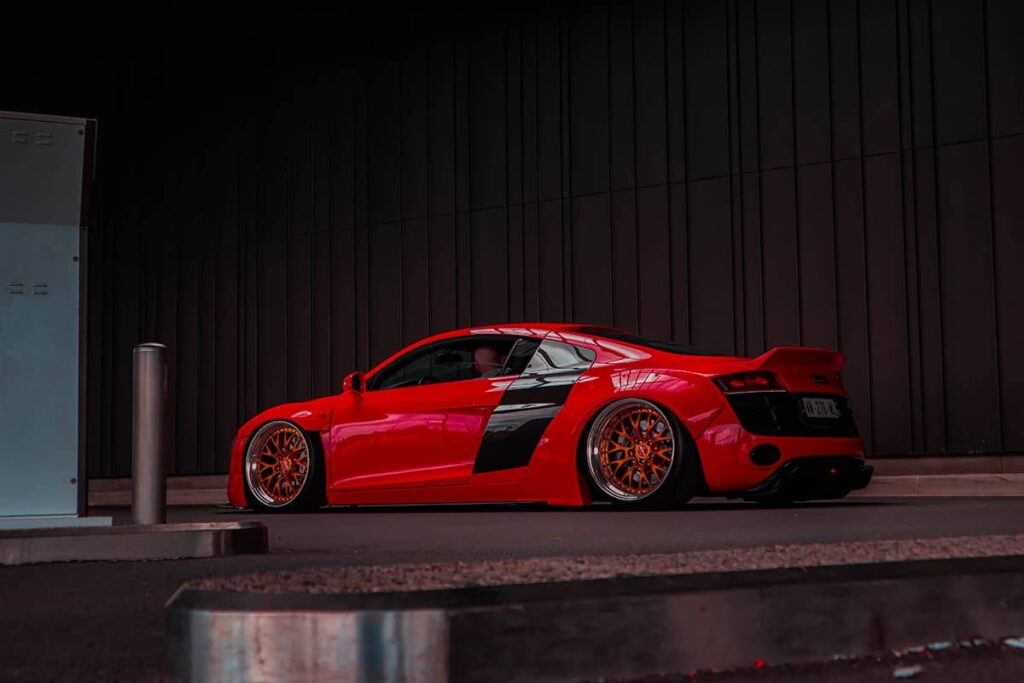 Modified Audi R8 With Liberty Walk Wide Body Kit & Rotiform Rims ...